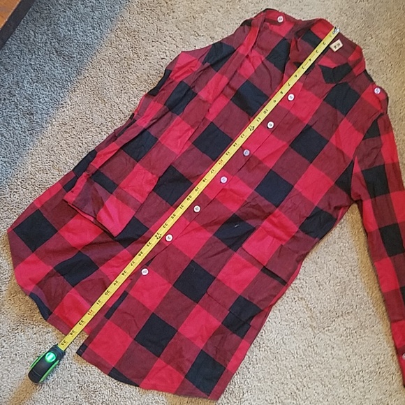 Tops | Red Plaid Tunic Shirt | Poshmark